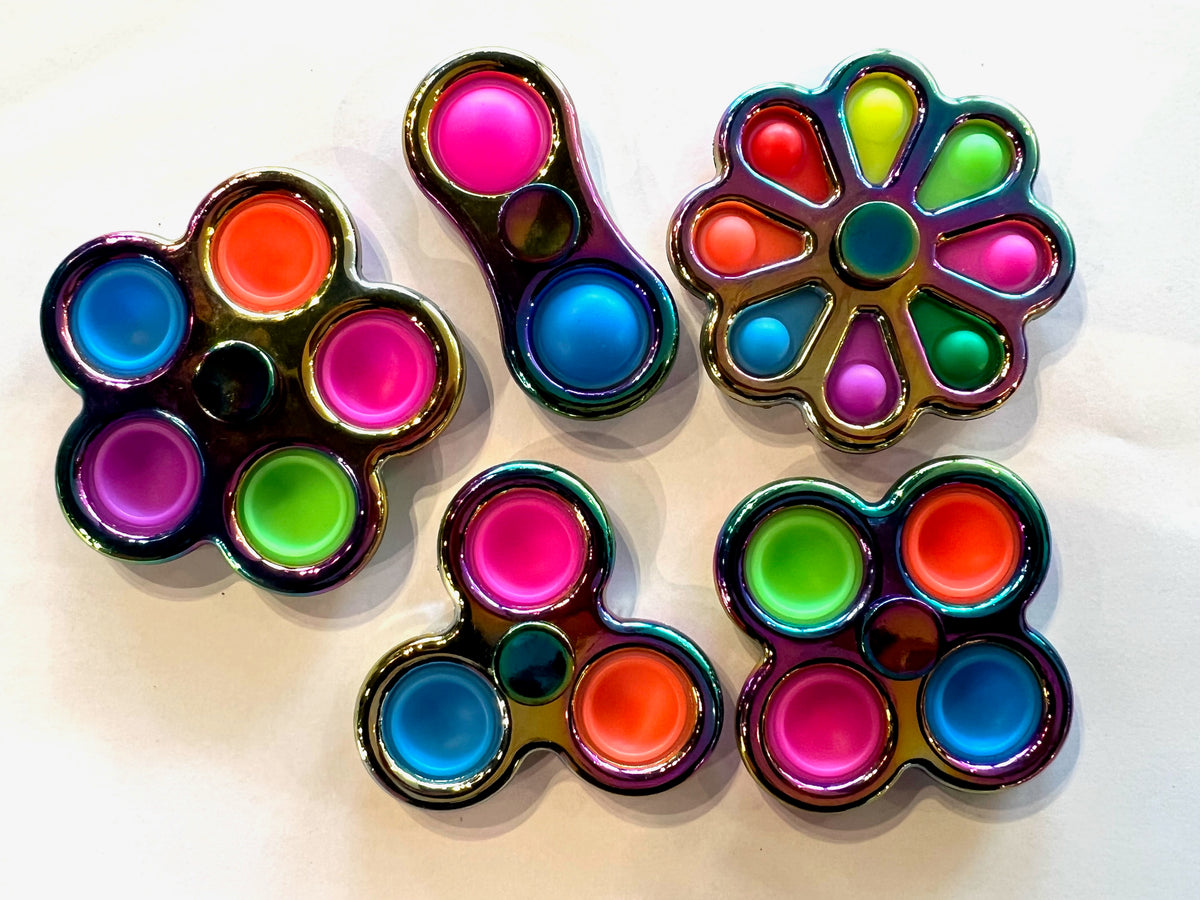 Metal Fidget Spinner With Pop Bubbles – Plato's Wonder. Create. Discover